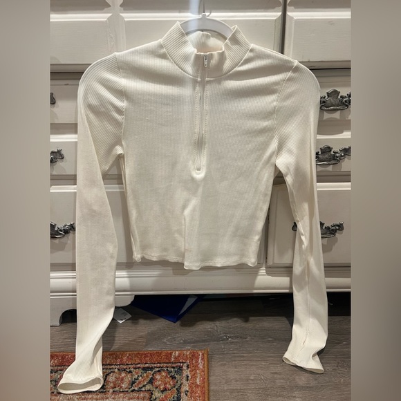 Tops | Quarter Zip Ribbed Long Sleeve | Poshmark